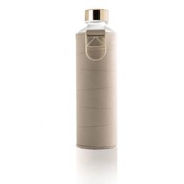 Equa Trinkflasche Mismatch, Borosilikatglas, mit Kunstlederhülle und Metallgriff, beige|weiß