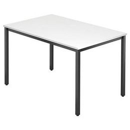Hammerbacher Konferenztisch VDQ12 weiß rechteckig, Vierkantrohr schwarz, 120,0 x 80,0 x 72,0 cm