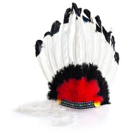 buttinette Kopfschmuck "Indianer", weiß/schwarz/rot