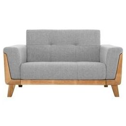 Miliboo Skandinavisches Sofa 2-Sitzer in Hellgrau und Holz FJORD