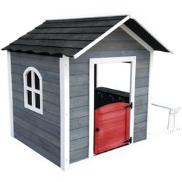 Kinderspielhaus aus Holz Outdoor Toys Chloe 1,2 m² von 116x138x132 cm mit Außenbank