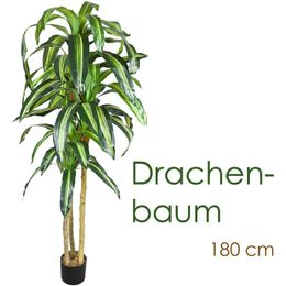 Decovego - Drachenbaum Künstlich Kunstbaum Kunstpflanze Kunstbaum Künstliche Pflanze Künstlicher Baum Deko Innendekoration 180 cm