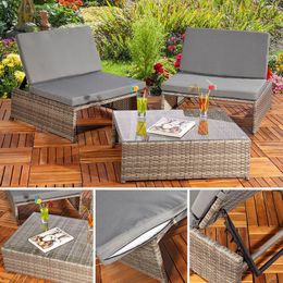 Mucola - Sitzgarnitur Gartenmöbel Sitzgruppe Lounge Poly Rattan Möbel Set Gartengarnitur