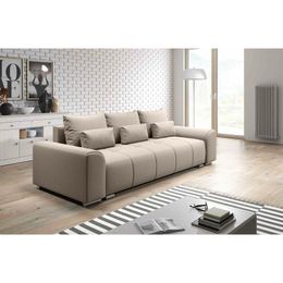 Sofa loreta Couch 3-Sitzer mit Schlaffunktion Bettkasten OR22 Beige - Beige - Furnix