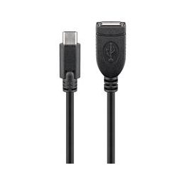 goobay USB 2.0 Verl&auml;ngerungskabel, USB-C Stecker > USB-A Buchse schwarz, 20cm