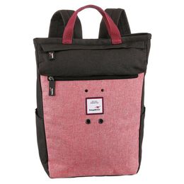 Kangaroos Cityrucksack, kann auch als Tasche getragen werden, rosa|schwarz