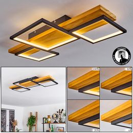 hofstein Pompu Deckenleuchte LED Naturfarben, Schwarz, 1-flammig