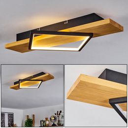 hofstein Pompu Deckenleuchte LED Naturfarben, Schwarz, 1-flammig