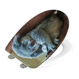 Wenko WC-Sitz mit Absenkautomatik Koala braun, grau