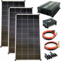 Solartronics - Komplettset 3x140 Watt Poly Solarmodul 1500 w Spannungswandler 30A Laderegler Solar Inselanlage