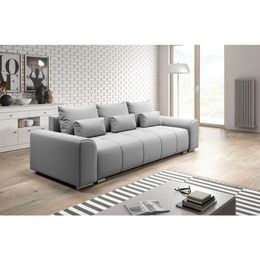 Furnix - Sofa loreta 3-Sitzer mit Schlaffunktion und Bettkasten Couch EN20 Hellgrau - Hellgrau