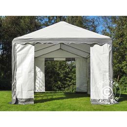 Partyzelt Pavillon Festzelt Dancover plus 4x6m pe, Grau/Weiß - Weiß / Grau