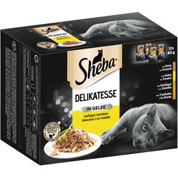 SHEBA® Portionsbeutel Mutlipack Delikatesse in Gelee Geflügel Variation 12 x 85g