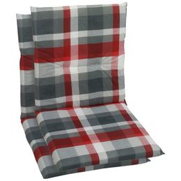 GO-DE Sesselauflage, (Set, 2 St), grau|rot