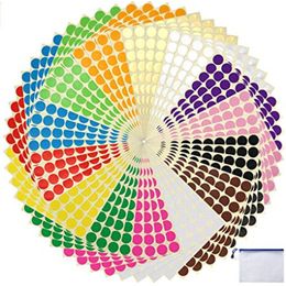 SCHUTA Aufkleber 2cm runde Markierungspunktaufkleber in 6 verschiedenen Farben