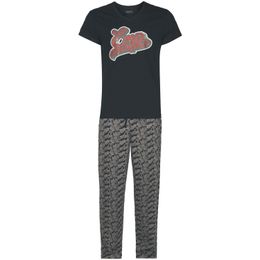 EMP Stage Collection Pyjama mit Retro EMP Print Schlafanzug schwarz in L