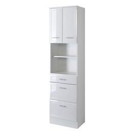 Lomadox Hochschrank RIMINI-03, Hochglanz weiß, B x H x T ca.: 50 x 190 x 34cm - weiß