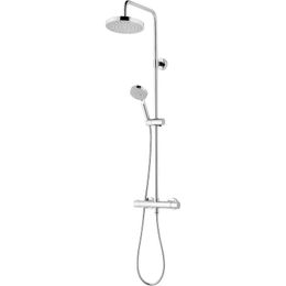 Schulte - Duschsystem ,Modern, Duschmaster Rain iii von Runde Kopfbrause, aus verchromten Messing, mit Thermostat