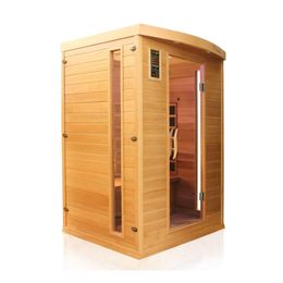 Dewello® Infrarotkabine Infrarotsauna PIERSON PRO 135cm x 105cm Hemlock-Zeder inkl. DUO Strahler, Vollspektrumstrahler, Bodenstrahler