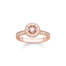 Thomas Sabo Ring Kreis mit weißen Steinen Pavé rosévergoldet