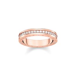Thomas Sabo Ring mit weißen Steine Pavé rosévergoldet