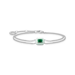 Thomas Sabo Armband mit grünem Stein Silber