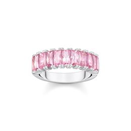 Thomas Sabo Ring mit pinken Steinen Pavé Silber