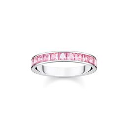 Thomas Sabo Ring mit pinken Steinen Pavé Silber