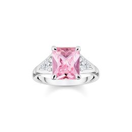 Thomas Sabo Ring mit pinken und weißen Steinen Silber