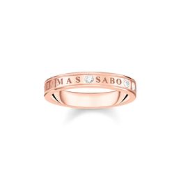 Thomas Sabo Ring mit weißen Steinen rosévergoldet