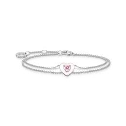 Thomas Sabo Armband Herz mit pinkem Stein Silber