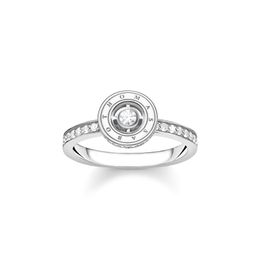 Thomas Sabo Ring Kreis mit weißen Steinen Pavé Silber