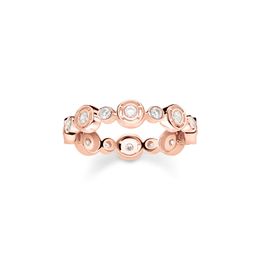 Thomas Sabo Ring Kreise mit weißen Steinen rosévergoldet