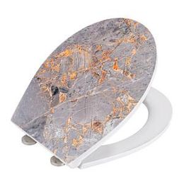 Wenko WC-Sitz mit Absenkautomatik Grey Marble mehrfarbig