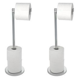 2 Wenko Toilettenpapierhalter 2in1 silber