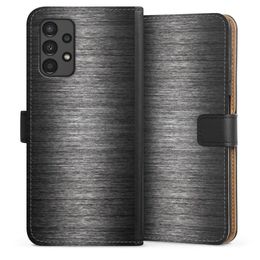 DeinDesign Handyhülle Metallic Look Metal Anthrazit Metal Look - Anthrazit, Samsung Galaxy A13 4G Hülle Handy Flip Case Wallet Cover, schwarz