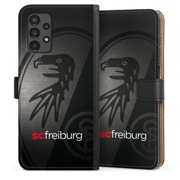 DeinDesign Handyhülle SC Freiburg Offizielles Lizenzprodukt Metallic Look, Samsung Galaxy A13 4G Hülle Handy Flip Case Wallet Cover, schwarz