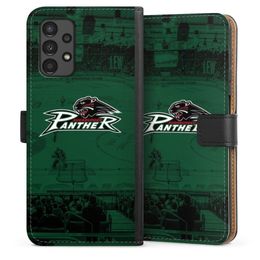 DeinDesign Handyhülle Logo Augsburger Panther Offizielles Lizenzprodukt, Samsung Galaxy A13 4G Hülle Handy Flip Case Wallet Cover, schwarz