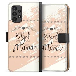 DeinDesign Handyhülle Muttertag Mama Spruch Engel Mama, Samsung Galaxy A13 4G Hülle Handy Flip Case Wallet Cover, schwarz