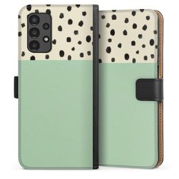DeinDesign Handyhülle Abstrakt Polka Dots Boho Dots and Boho, Samsung Galaxy A13 4G Hülle Handy Flip Case Wallet Cover, schwarz