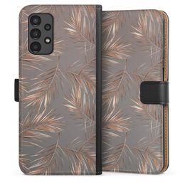 DeinDesign Handyhülle Gold & Kupfer Muster Palme Palmneedles, Samsung Galaxy A13 4G Hülle Handy Flip Case Wallet Cover, schwarz