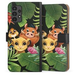 DeinDesign Handyhülle Disney Simba Timon und Pumbaa Simbas Friends, Samsung Galaxy A13 4G Hülle Handy Flip Case Wallet Cover, schwarz