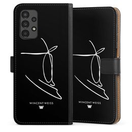 DeinDesign Handyhülle Wincent Weiss Signatur Musik Autogramm, Samsung Galaxy A13 4G Hülle Handy Flip Case Wallet Cover, schwarz