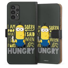 DeinDesign Handyhülle Minions Kevin Banane Minions Hungry, Samsung Galaxy A13 4G Hülle Handy Flip Case Wallet Cover, schwarz