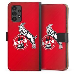 DeinDesign Handyhülle 1. FC Köln Offizielles Lizenzprodukt EffZeh 1. FC Köln rot, Samsung Galaxy A13 4G Hülle Handy Flip Case Wallet Cover, schwarz