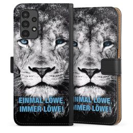 DeinDesign Handyhülle Löwe Offizielles Lizenzprodukt TSV 1860 Lion ELIL, Samsung Galaxy A13 4G Hülle Handy Flip Case Wallet Cover, schwarz