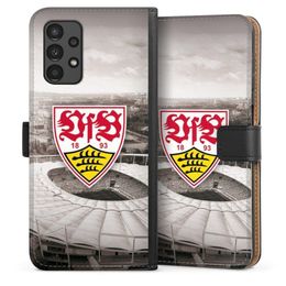 DeinDesign Handyhülle VfB Stuttgart Offizielles Lizenzprodukt Stadion VfB Stadion Grau, Samsung Galaxy A13 4G Hülle Handy Flip Case Wallet Cover