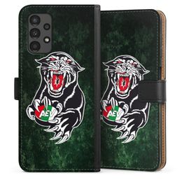 DeinDesign Handyhülle Fanartikel Augsburger Panther Eishockey Augsburger Panther Logo Grunge, Samsung Galaxy A13 4G Hülle Handy Flip Case Wallet Cover