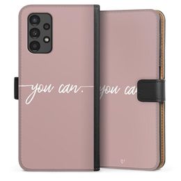 DeinDesign Handyhülle Spruch Sprüche Motivation You Can, Samsung Galaxy A13 4G Hülle Handy Flip Case Wallet Cover, schwarz
