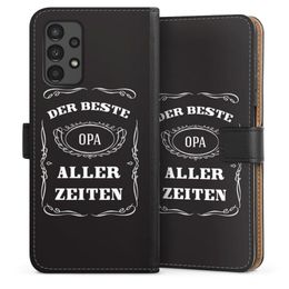 DeinDesign Handyhülle Bester Opa, Samsung Galaxy A13 4G Hülle Handy Flip Case Wallet Cover, schwarz